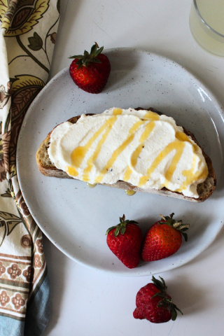 Ricotta Toast With Honey - Butternut Mountain Farm